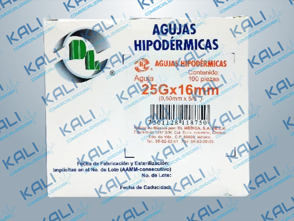 AGUJA HIPODERMICA 25G X 16MM DL NARANJA - Kali Comercializadora