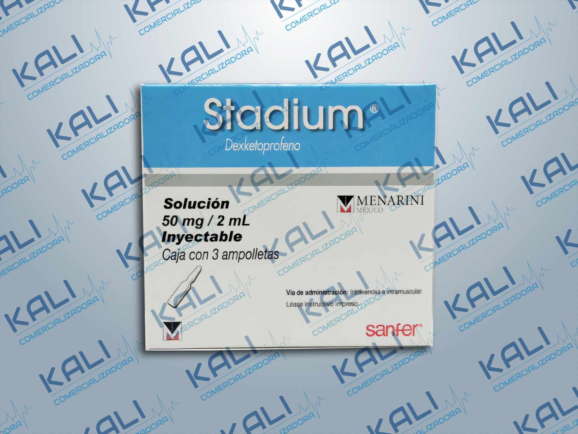 STADIUM 50MG/2ML SOL INY C/3 AMPOLLETAS (DEXKETOPROFENO) - Kali ...
